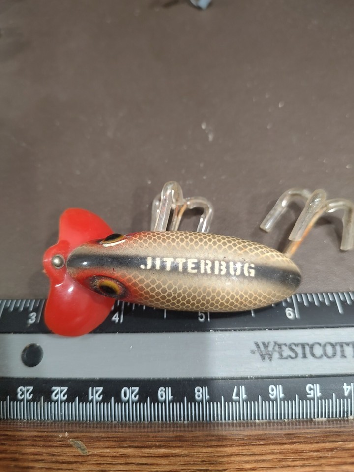 VINTAGE FISHING LURE FRED ARBOGAST JITTERBUG WW2 PLASTIC LIP RARE!!! | eBay