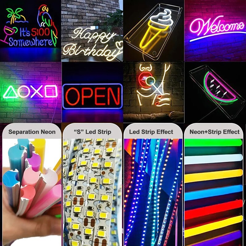 6mm Separate Silicon Neon Flexible Bendable DIY Sign 12V S Shape Led ...