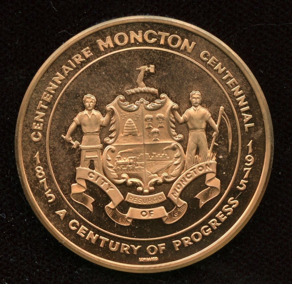 1875 - 1975 Moncton New Brunswick Centennial Copper Medal A18 | eBay