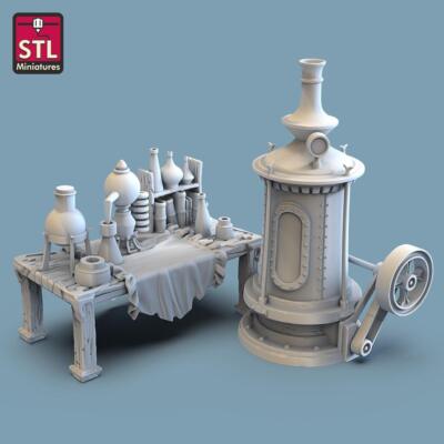 3D Printed STL Miniatures Alchemist Lab 28 - 32mm War Gaming D&D | eBay