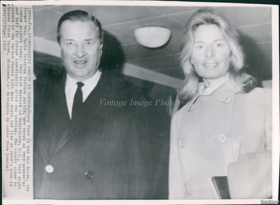 1965 Henry Ford Ii Maria Cristina Vettore London Bride Newly Weds ...