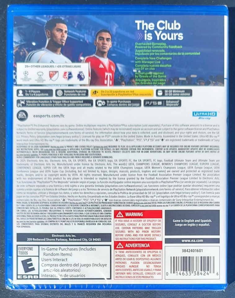 EA Sports FC 26 FC26 PS5 Sony PlayStation 5 Soccer Video Game NEW ...