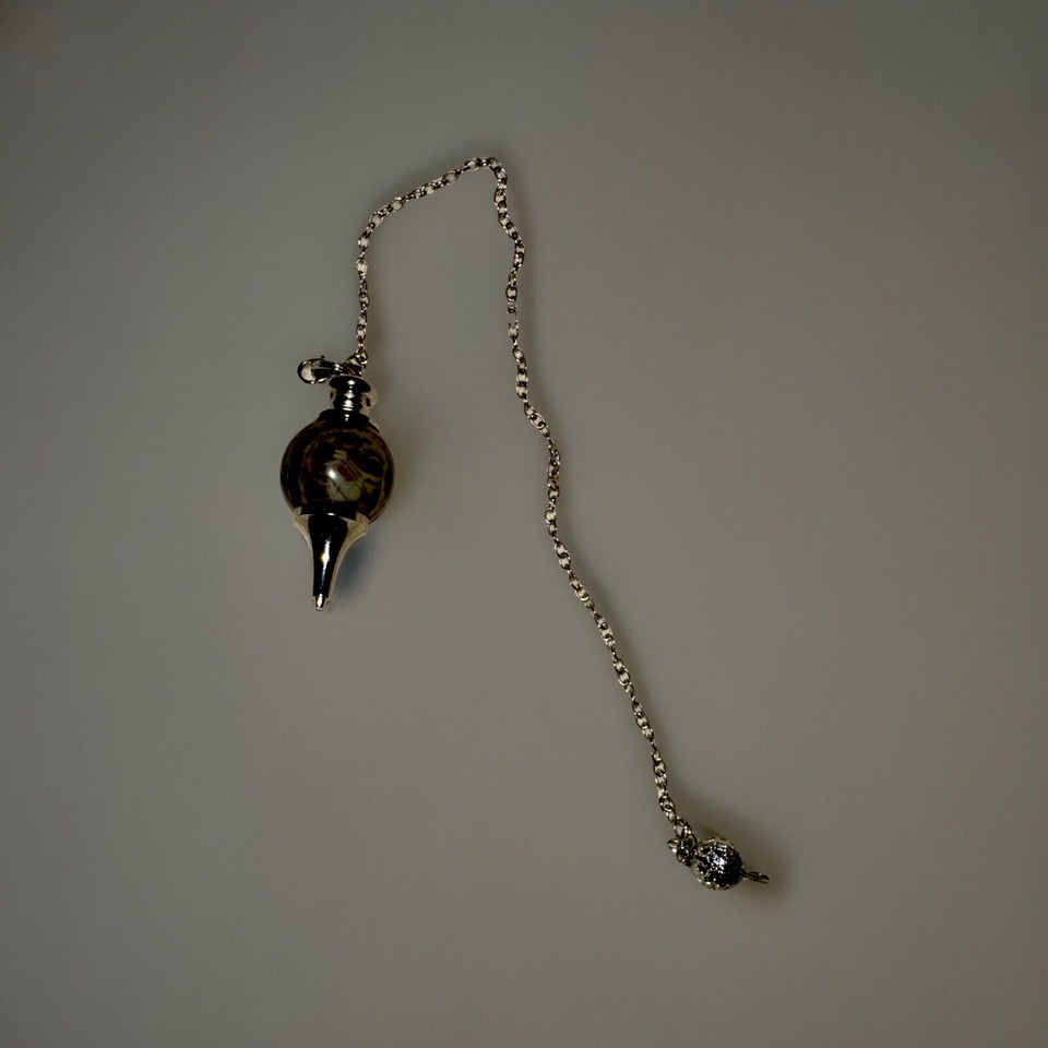 NEW beautiful Petrified Wood Pendulum - Silver Plated | eBay