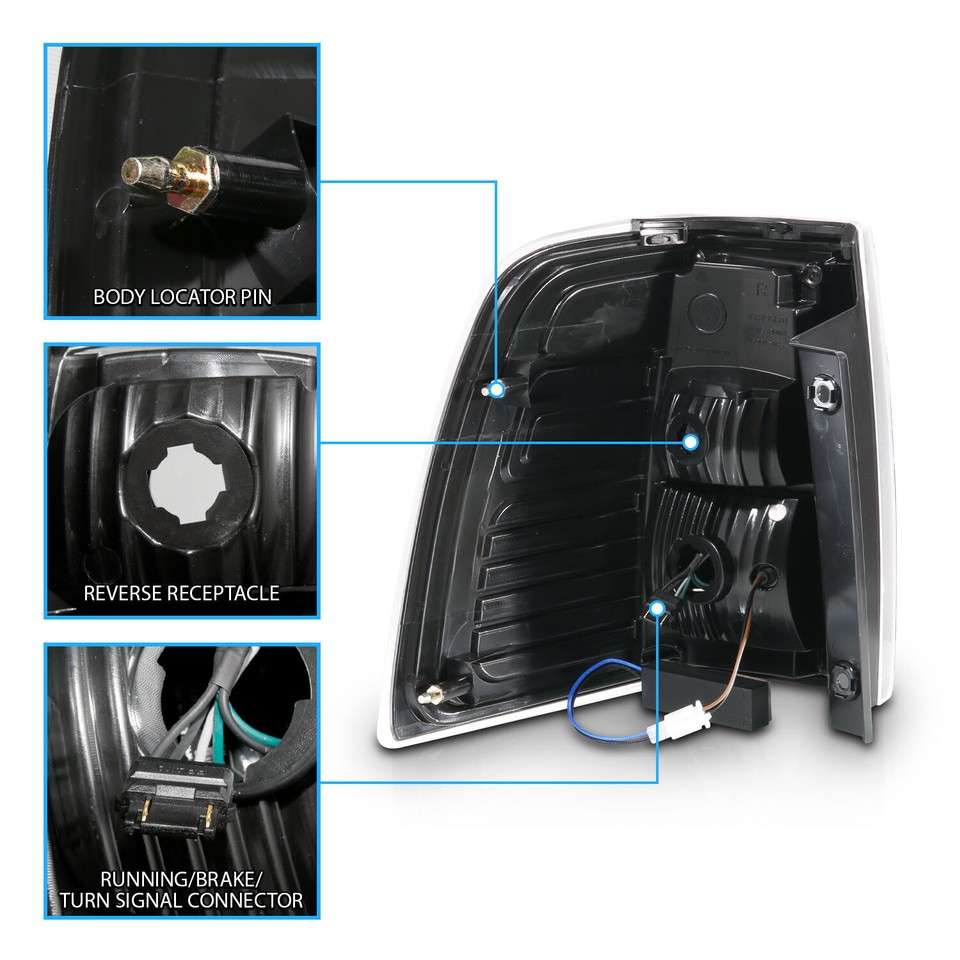 2007-2017 Ford Expedition LED C Bar Black Tail Lights Replacement Pair ...