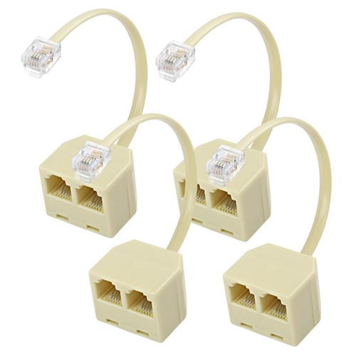 Phone Line Splitter RJ11 Telephone Splitters for Landline 6P4C Male to ...