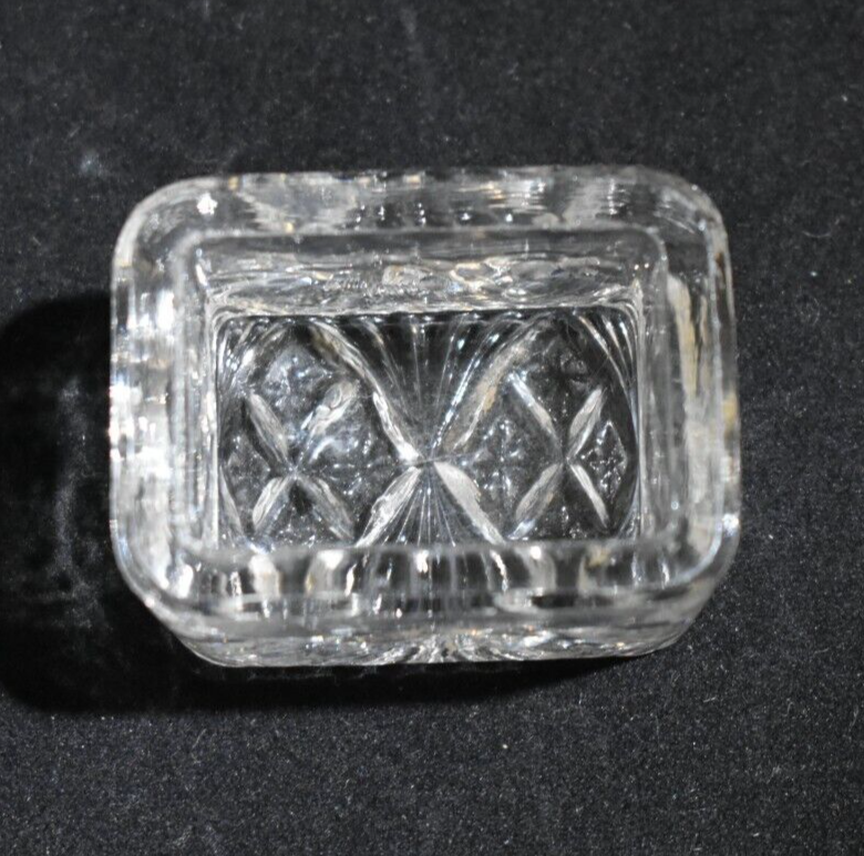 Set of 6 - Open Salt Cellars Wells - Cut Crystal Glass - Rectangle - 1 ...