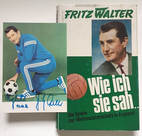 Fritz Walter signiert Karte WM 1954 Fußball Autogramm Unterschrift ...