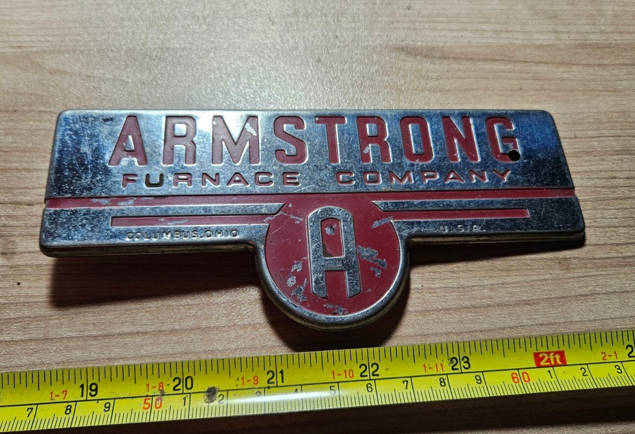Vintage ARMSTRONG furnace Company Columbus Ohio Advertising Metal ...