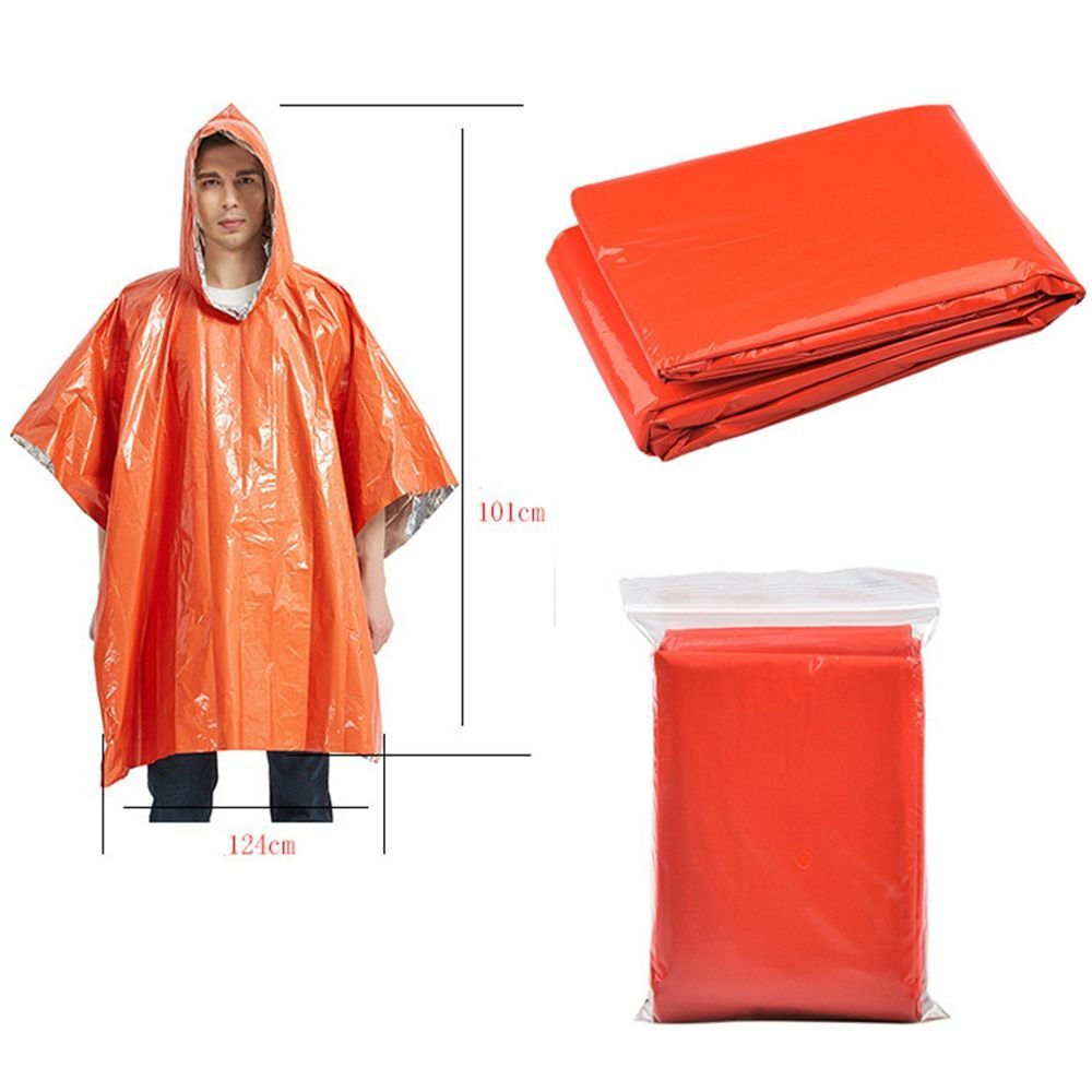 Orange Rainwear Blankets Survival Tool Emergency Raincoat Disposable ...