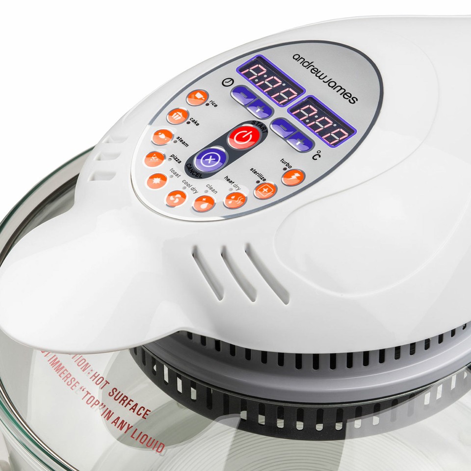 Digital Halogen Oven Cooker Hinged Lid White Accessories Spare Bulb ...