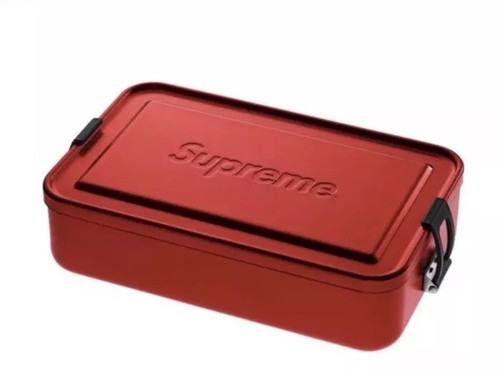 Supreme SS18 Sigg Red Large Metal Storage Box Box logo BRAND NEW 100% ...