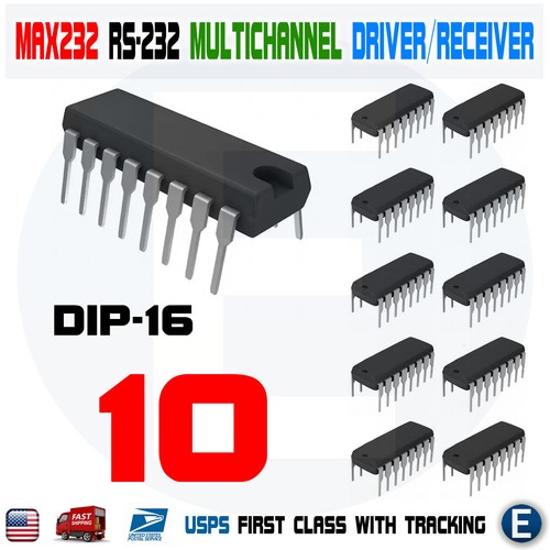 10pcs MAX232EPE MAX232 2DVR/2RCVR RS232 5V Multichannel RS-232 Drivers/Receivers | eBay