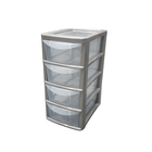 Small Plastic Storage Tower Grey 3 4 5 6 Tier Drawer Office Desktop ...