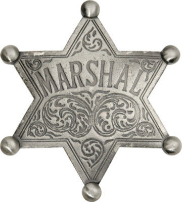 Badges Of The Old West Marshal Badge MI3008 Measures approximately 2 1/ ...