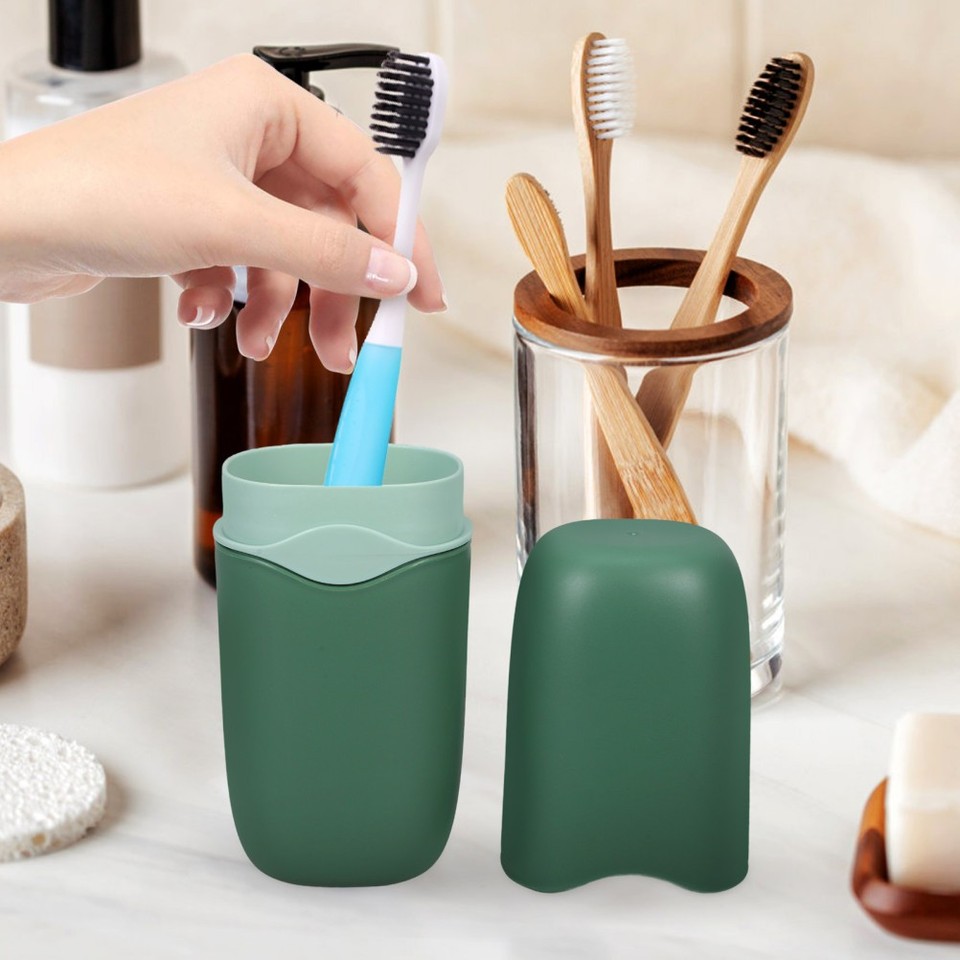 Tooth Brush Holder Travel Toothbrush Cup Portable Plastic Holders ...