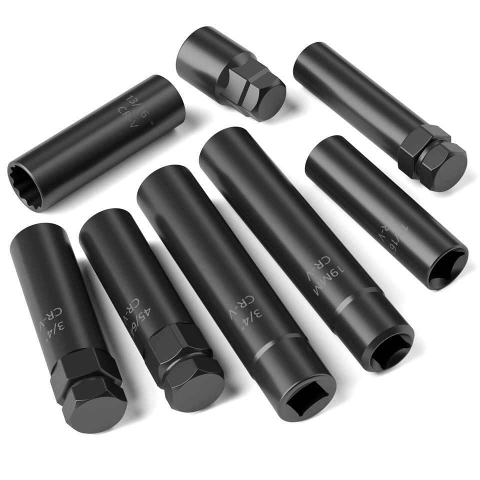 8PCS Universal Locking Key Lug Nut Master Socket Set Wheel Lock Removal ...