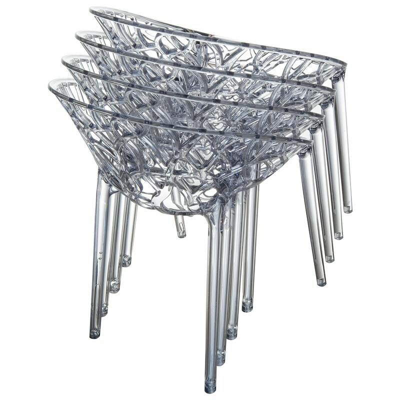 Compamia Crystal Polycarbonate Patio Dining Chair in Transparent | eBay