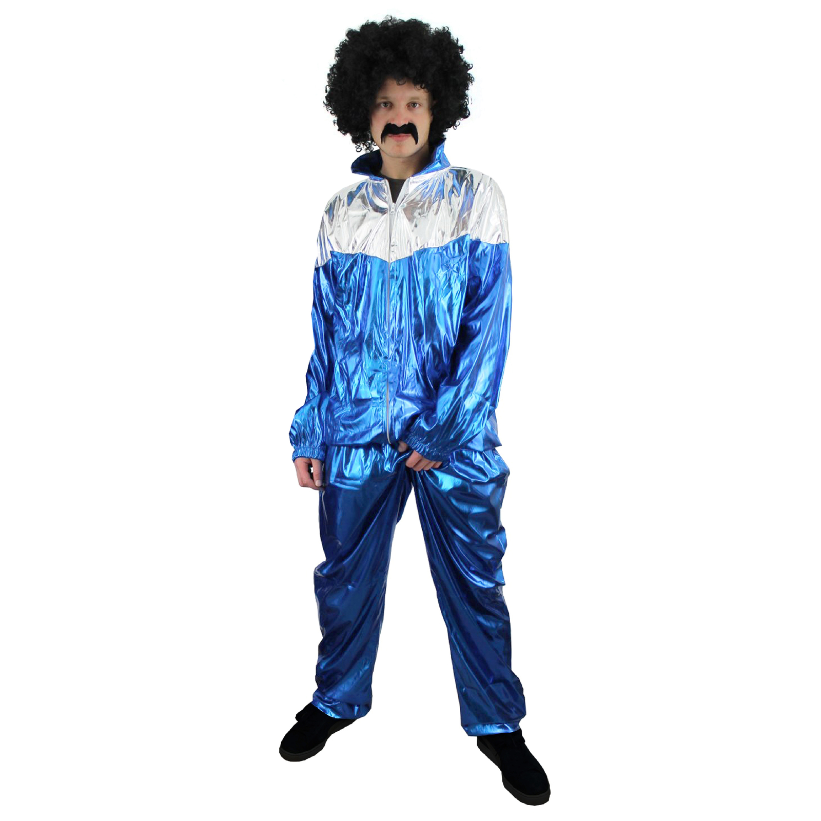 1980'S SHELL SUIT COSTUME CHAV FANCY DRESS ADULT SHINY TRACKSUIT MEN'S ...