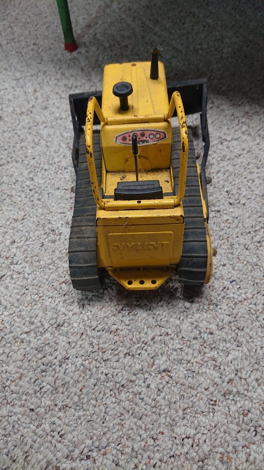 Vintage Nylynt Jumbo Dozer Bulldozer Yellow Roll Cage Pressed Steel USA ...