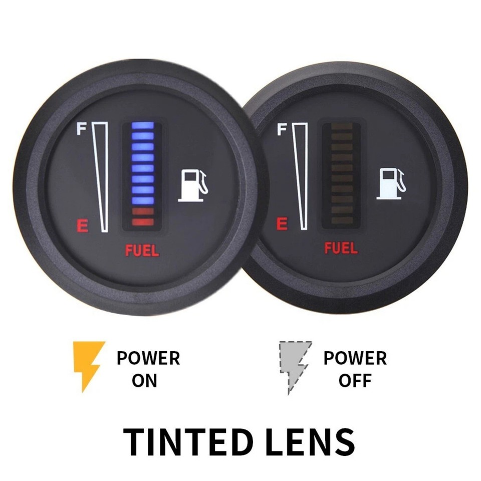 DC12V/24V Oil Level Indicator 10 LED Fuel Gauge ABS 5.2cm Anti-Flicker ...