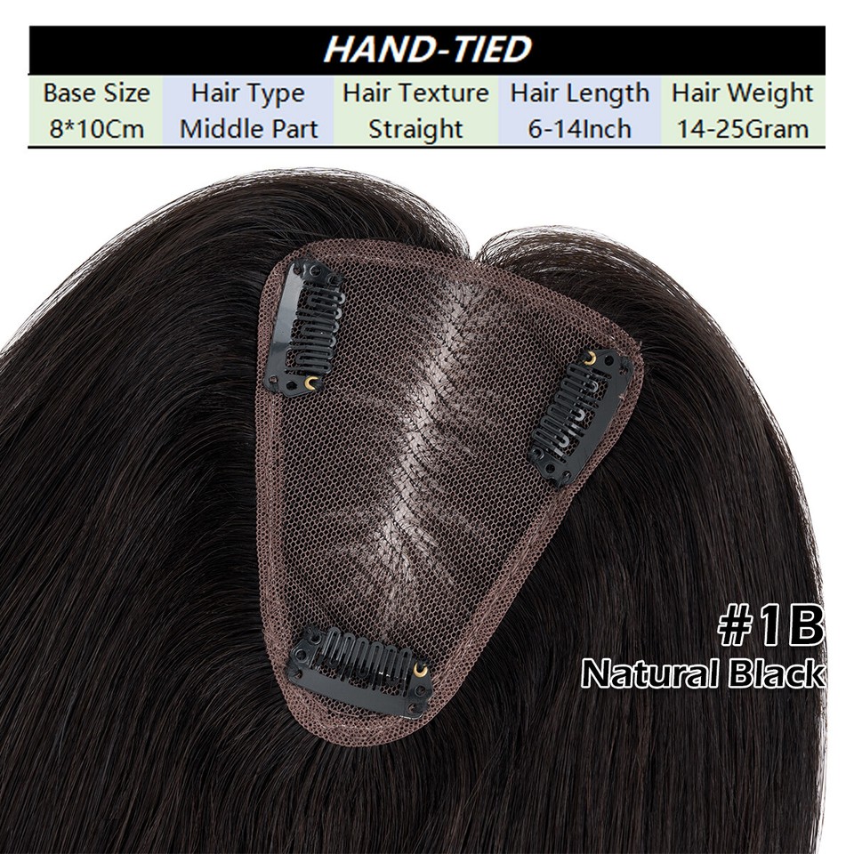 Women Hair Topper Toupee Clip in Hairpiece Top Hairpiece 100% Real ...