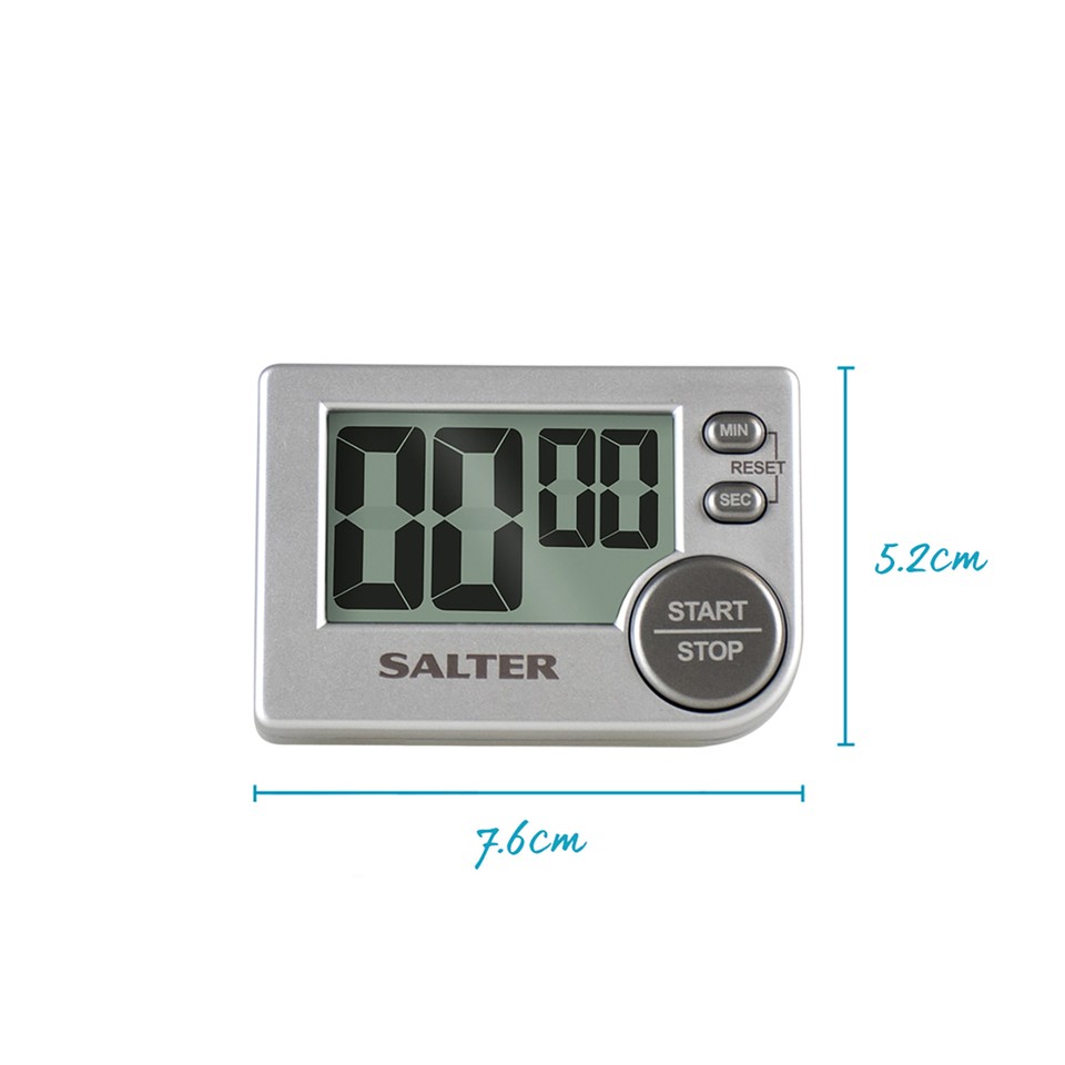 Salter Digital Kitchen Timer Electric Big Button Easy Read Count Up ...