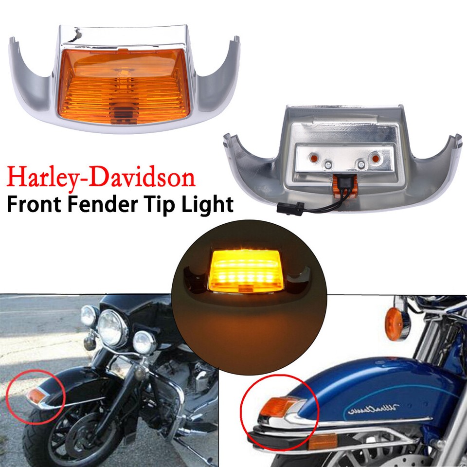 For Harley Davidson Heritage Softail 1986-2008 LED Chrome Front Fender ...