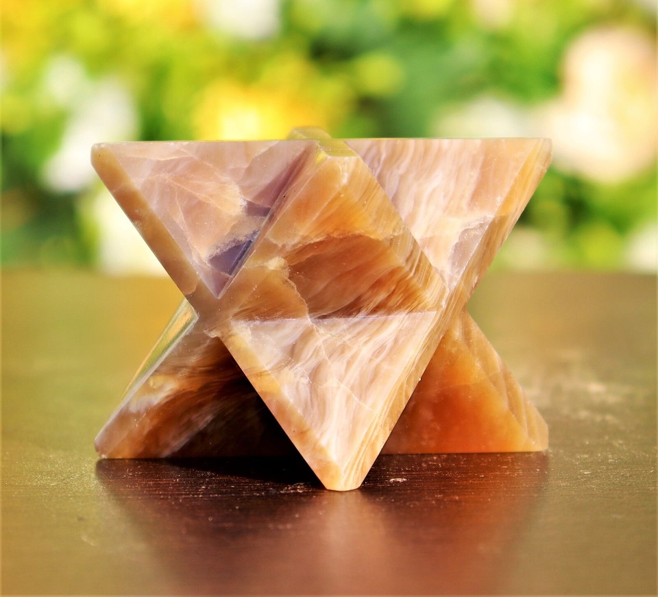 70MM Yellow Banded Mexican Calcite Crystal Star Energy Gemstone Healing ...