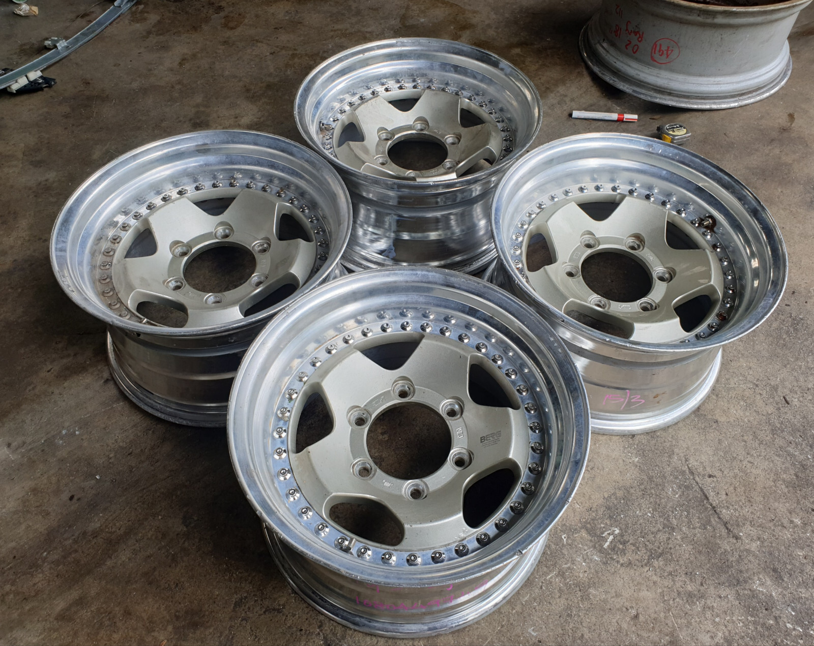 JDM 15" Bridgestone BERG S111 rims wheels for land cruiser LJ78 lc90 ...