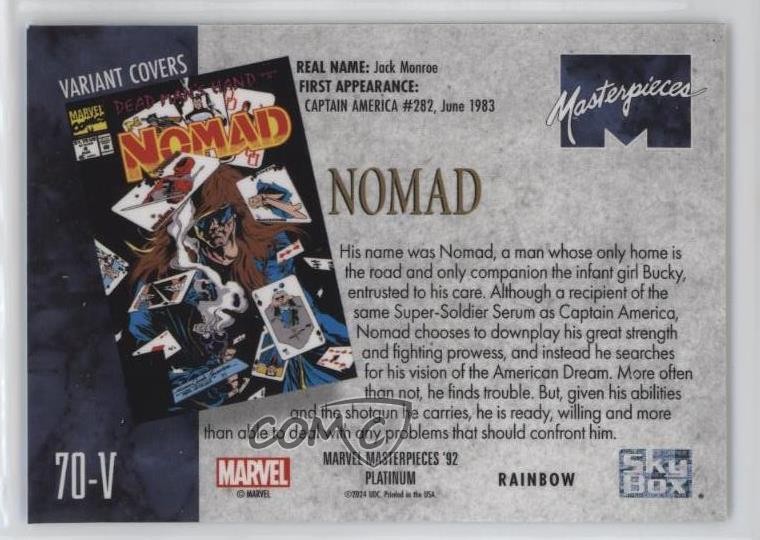 2024 Upper Deck Marvel Masterpieces '92 Variant Cover Rainbow Nomad #70 ...