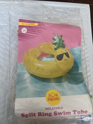 Sealed Sun Squad Yellow Split Ring Swim Tube 22" L x 17" W x 15" H 3-6 ...