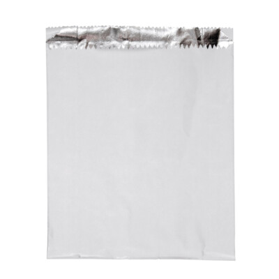 50 White Foil Lined Paper Bags SMALL 7x9x8" Chicken Naan,Bread Hot Food ...