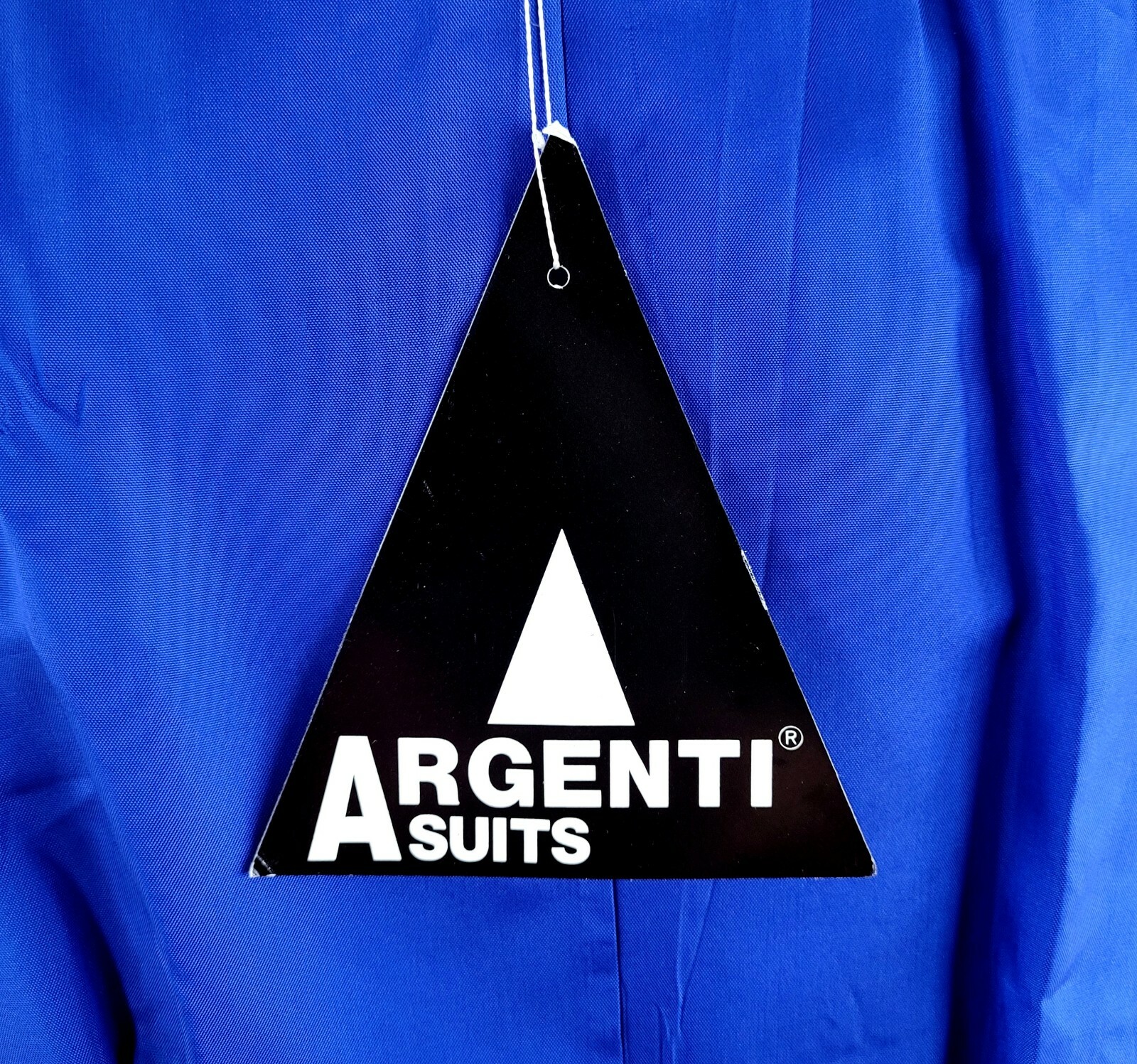 Argenti Suits Royal Blue Fitted Flare Brushed Silk Jacket w/ Belt Loops ...