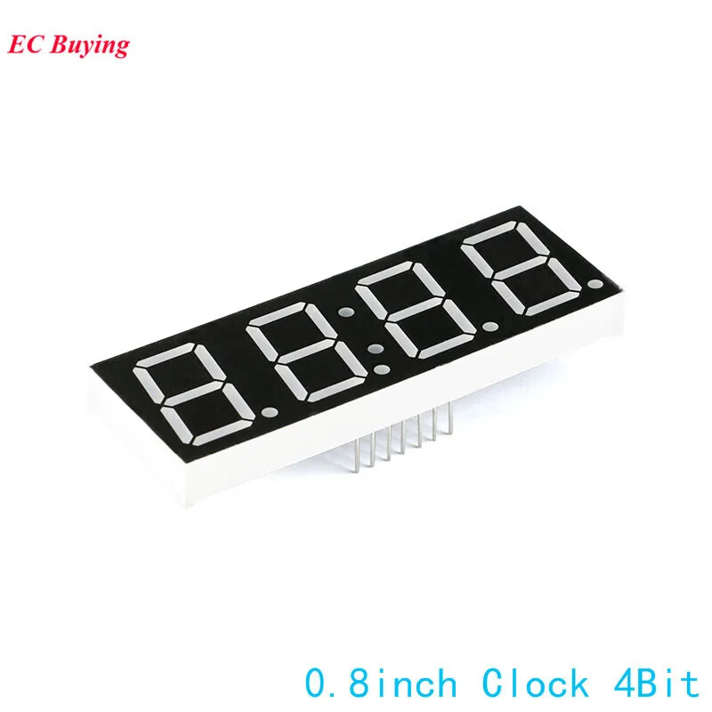 2pcs 0.8 Inch 0.8" 4Bit 7 Segment Display Clock Digital Tube LED Red ...