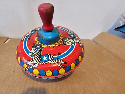 VINTAGE OHIO ART METAL "ZEBRA" SPINNING TOP | eBay