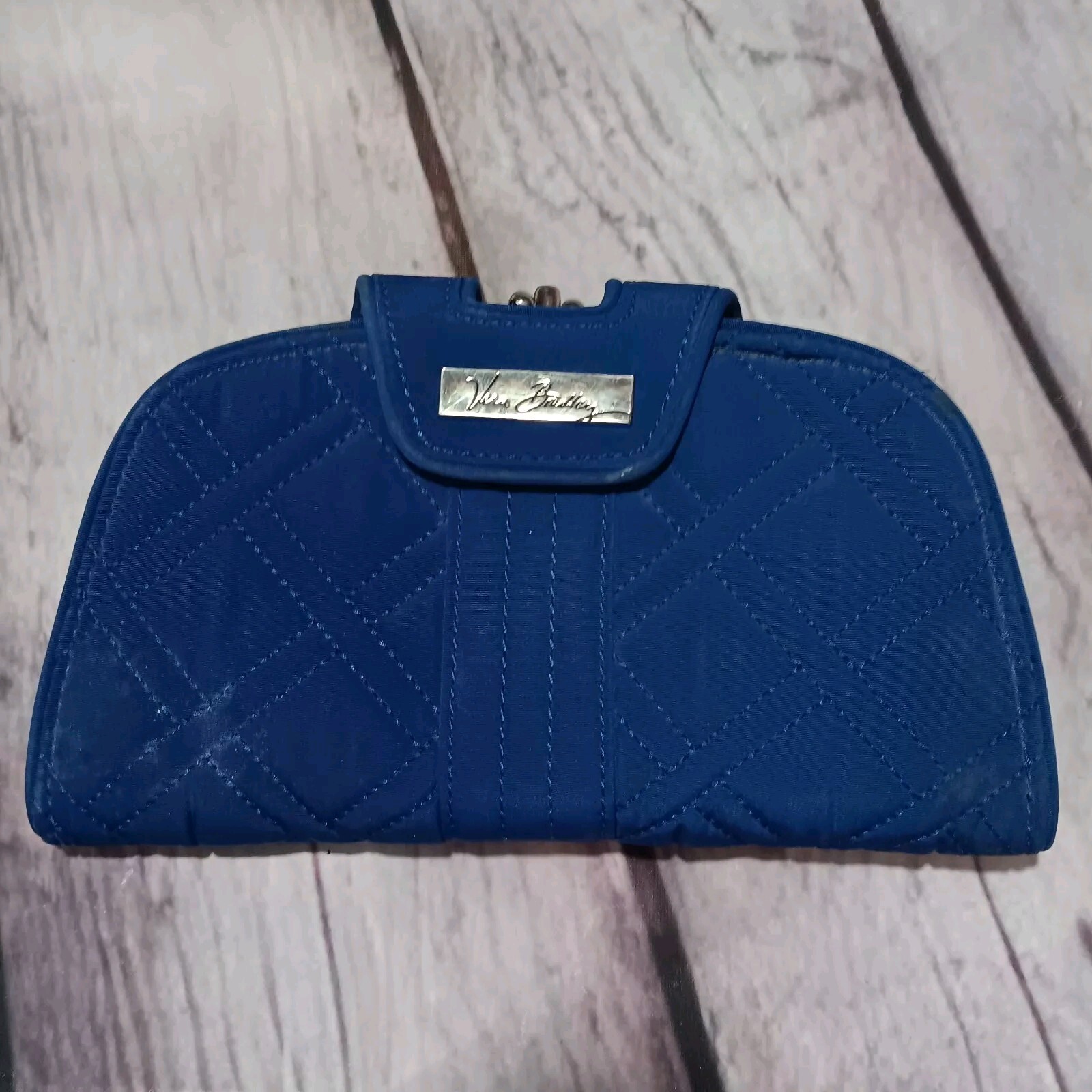 Vera Bradley Clutch "Kiss n' Snap" Wallet Kisslock - Classic Blue ...