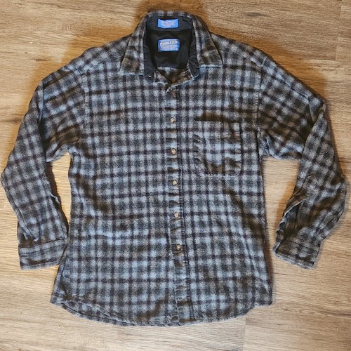 Vintage Pendleton Pure Virgin Wool Plaid Button up Shirt Size M Made In USA | eBay
