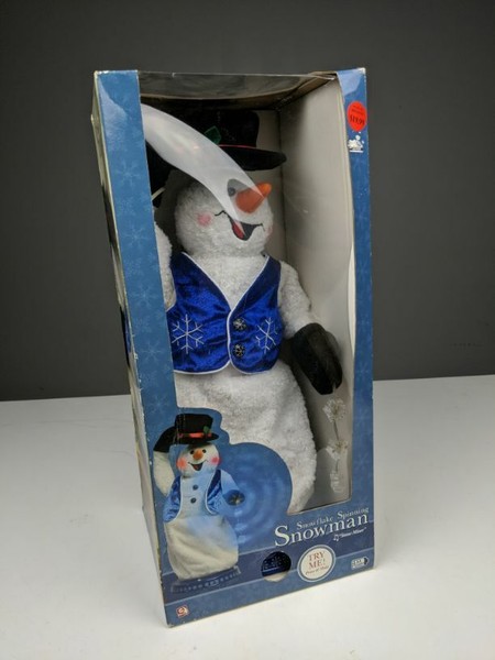 RARE Gemmy Animated Frosty The Snowman Snowflake Spinning Singing Snow ...
