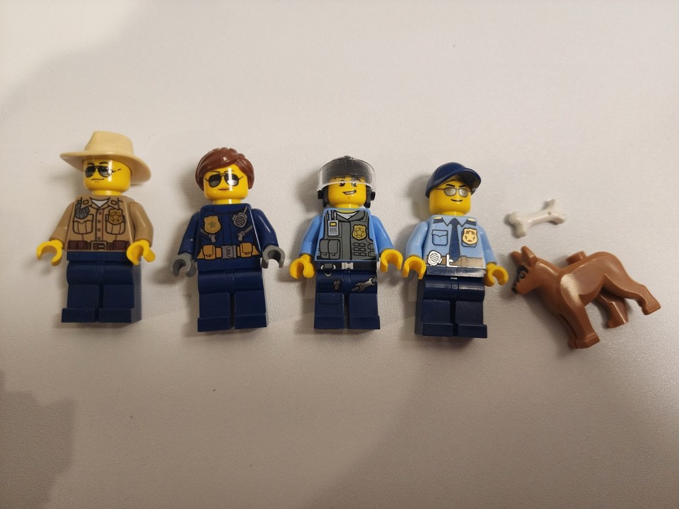 8 Lego Police Officer Firefighter Minifigures LOT Minifig City First ...