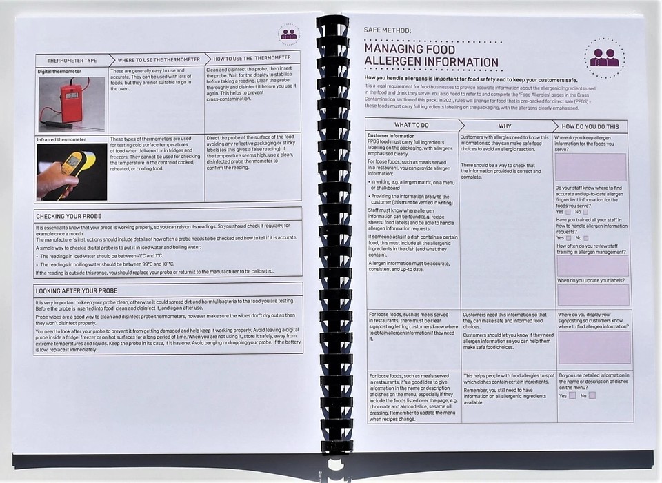 Safer Food Better Business Caterers SFBB 13 Month Diary Temperature UK ...