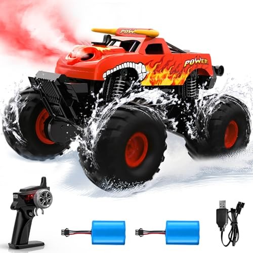 Waterproof Remote Control Car Monster Truck Toys, 1:16 Amphibious RC ...