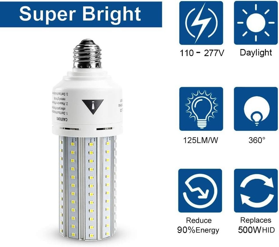 500W Equivalent LED Corn Light Bulb 7500 Lumen Led Bulbs 60W White | eBay