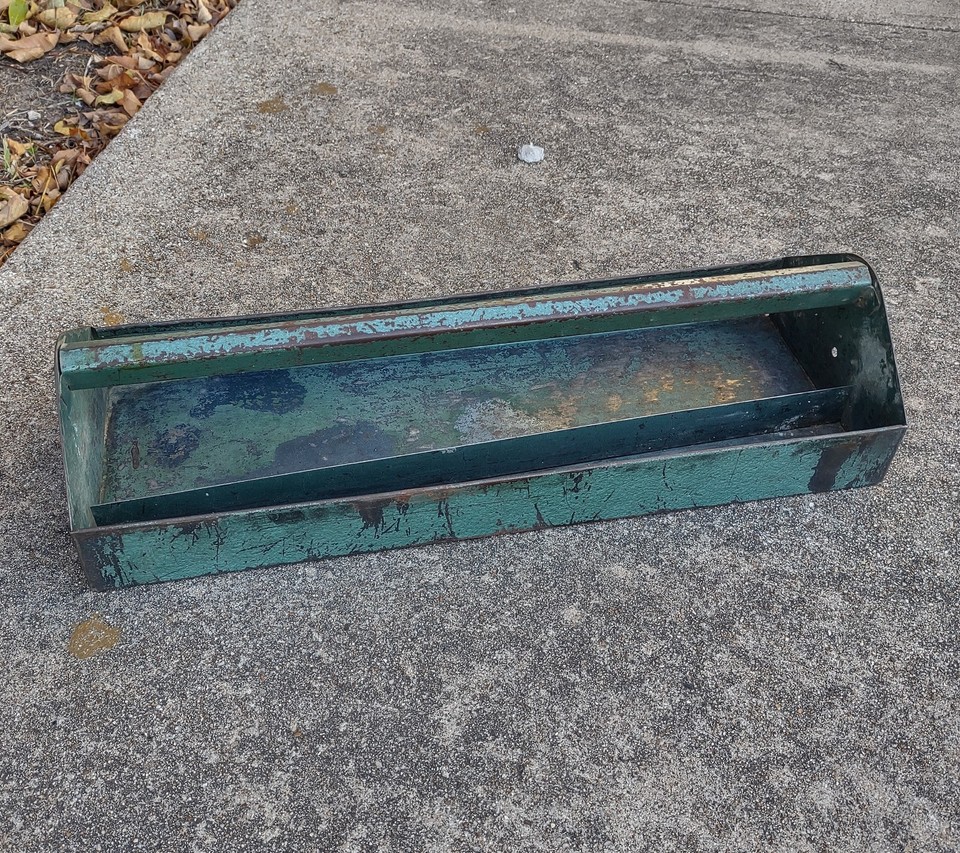 Vintage Ward Master Blue Green Metal Tombstone Tool Box with Tray | eBay