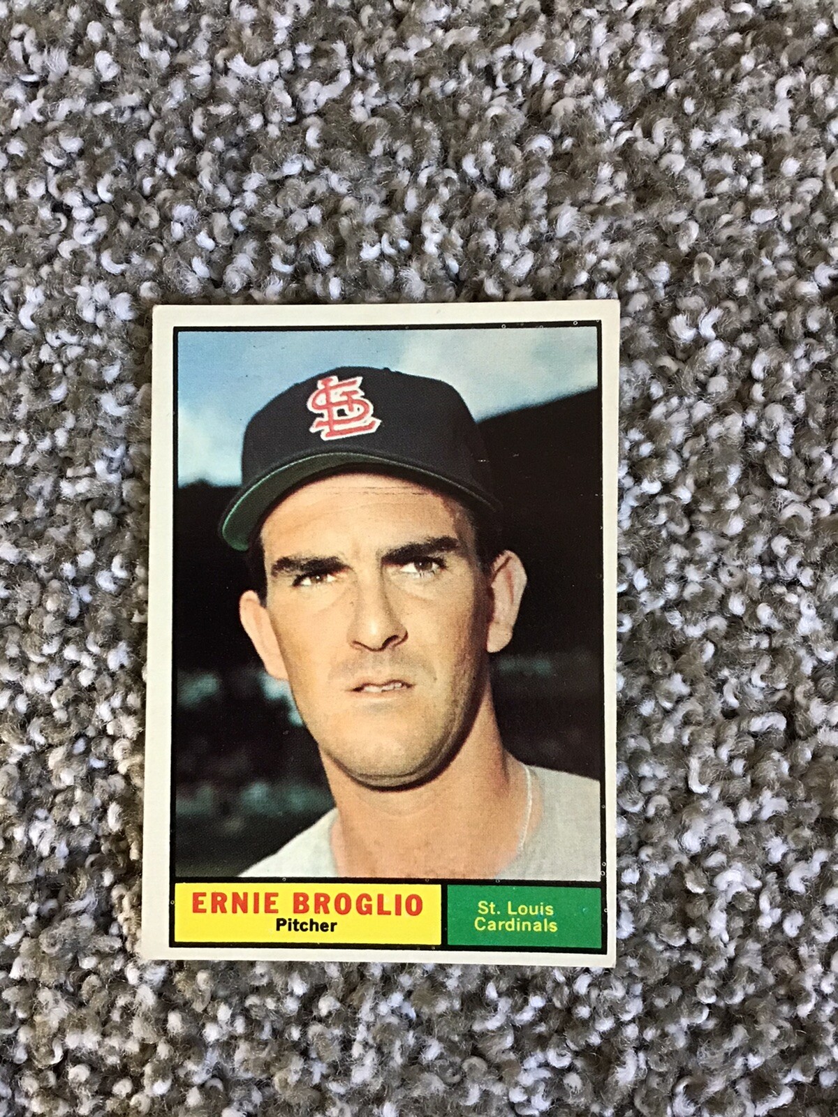 ST LOUIS CARDINALS 1961 TOPPS ERNIE BROGLIO BASEBALL CARD EX-MT #420 ...