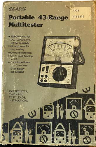 Vintage Sears Portable 43-Range Multitester, with Manual and Original ...