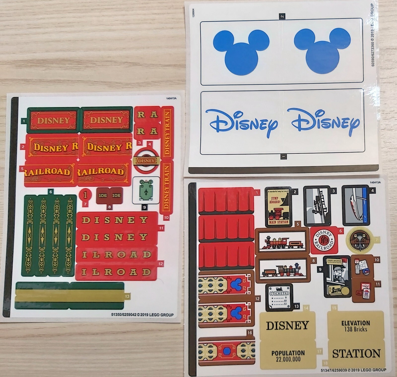 LEGO® 71044 AUFKLEBER Sticker Aufkleberbogen für Disney Zug Bahnhof NEU ...