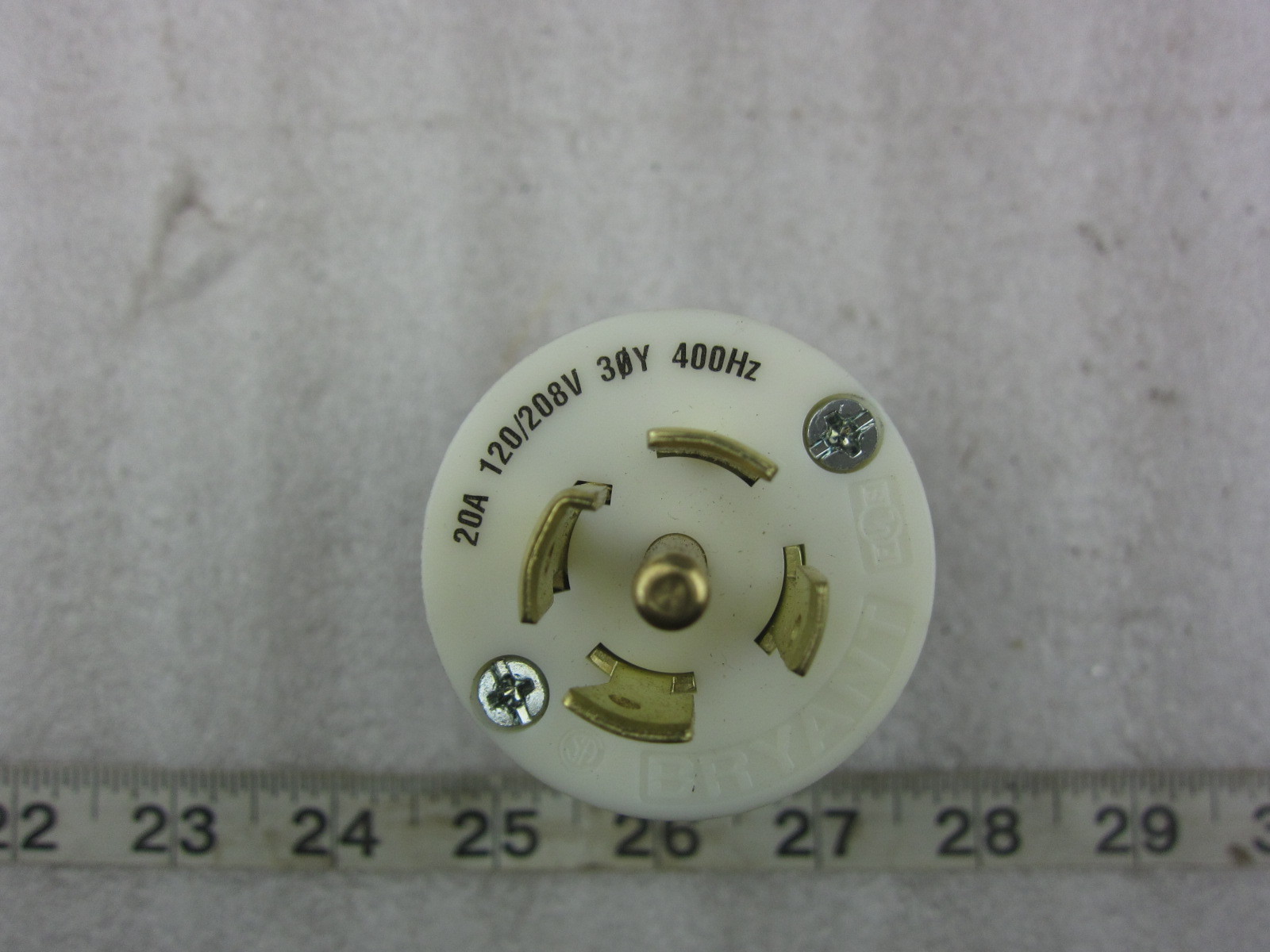 Hubbell Bryant 40045NP 20A 120/208V 3ØY 400Hz Locking Plug Non-NEMA ...