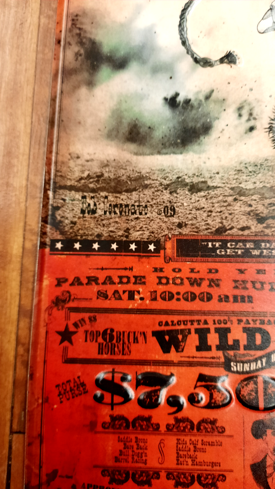 WYOMING Hulett Rodeo TIN Poster Bob Coronato Metal Sign Embossed Metal ...