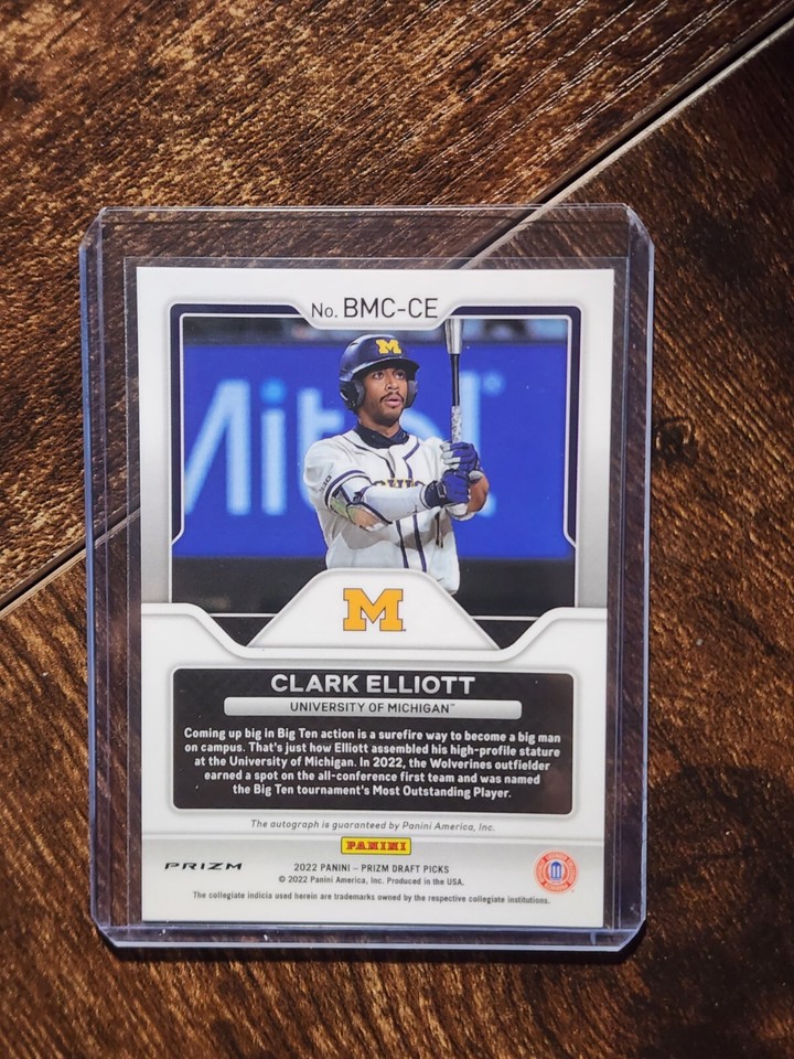 Clark Elliott 2022 Prizm Draft BIG MAN ON CAMPUS Silver Holo Prizm Auto ...