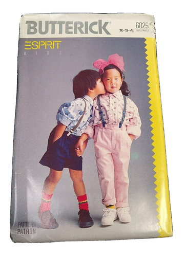 Butterick 6025 Unisex Kids Sewing Pattern New Size 2-4 Envelope Damage ...